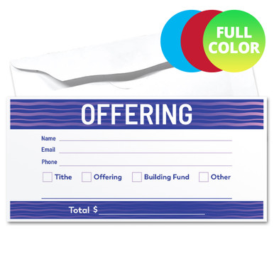 Custom Offering Envelope - Full Color - Waves - EFC014 - Box of 500