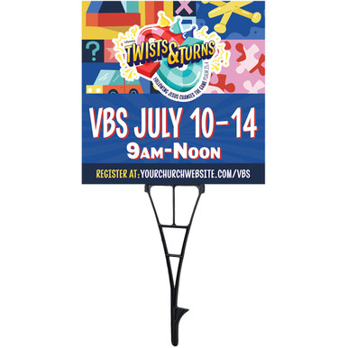 Customizable VBS Yard Signs - Twists & Turns - 24x24 Printed Size ...