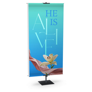 Church Banner - He Is Alive - Vivid Easter Glory - Concordia Supply