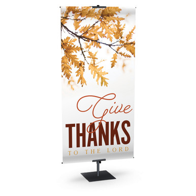 Church Banner - Fall & Thanksgiving - Gold Leaves Give Thanks ...