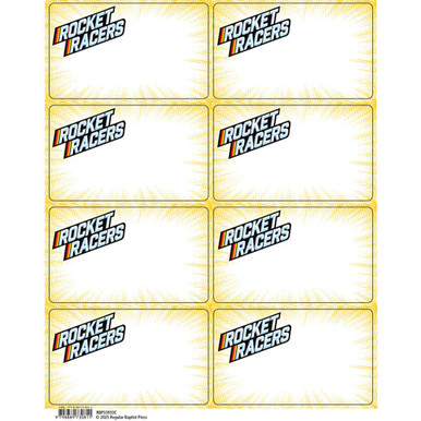 Nametags - Pack of 48 - Rocket Racers VBS 2025 by RBP - Concordia Supply