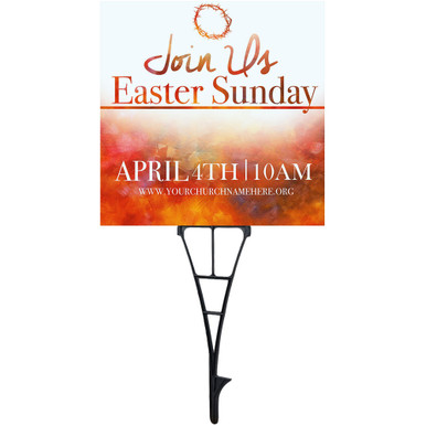 Easter Yard Signs - Orange Easter - Join Us Easter Sunday - 24" x 24 ...