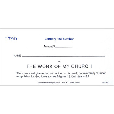 Boxed Offering Envelope Annual Set (52 weeks) Numbered - Concordia Supply