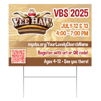 Easy Custom Outdoor Yard Sign - Personalize in Real Time - Yee-Haw VBS ...