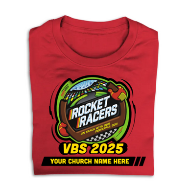Rocket Racers VBS Custom T-Shirt - Full Color Design with Theme Logo ...