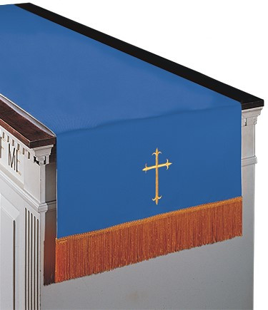Communion Table Runner Blue/White w/ Cross - Concordia Supply