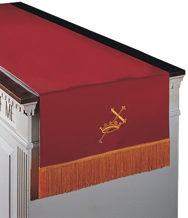 Communion Table Runner Red/White w/ Symbols - Concordia Supply