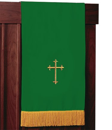 Pulpit/Lectern Scarf Hunter/Purple w/ Cross - Concordia Supply