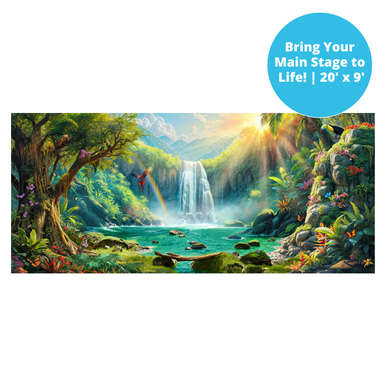 Rainforest Refuge Fabric Wall Hanging Backdrop 20' x 9' - Rainforest ...