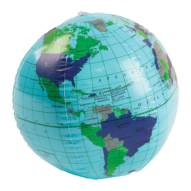 Inflatable Globe 12" Diameter - Use for Day 1 Paradise Preschool Craft ...