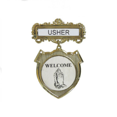 Usher Badge - Welcome (Praying Hands)