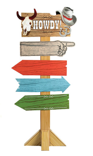 Howdy Directional Sign - 26" x 58" - GiddyUp Junction VBS By RBP