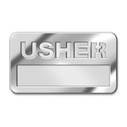 Usher Welcome Badge: Silver Usher with Cut Out - Concordia Supply