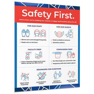 Foam Board Signs - Safety First - 22" x 28"
