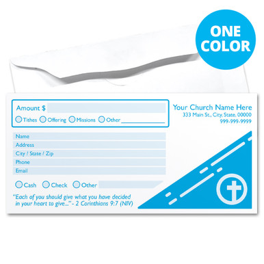 Custom Offering Envelope - One Color - Cross Icon - Box of 500