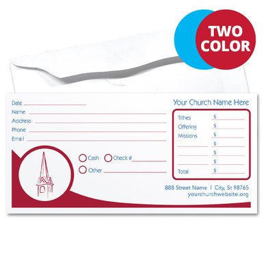 Custom Offering Envelope - Two Color - Modern Design - E2C003 - Box of 500