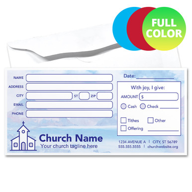 Custom Offering Envelope - Full Color -With Joy - EFC007 - Box of 500
