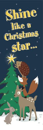Bookmark Seasonal Kids Woodland animals Shine like a Christmas star ...