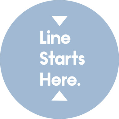 Floor Sticker Decal - Line Starts Here Light Blue - 18" x 18" Circle