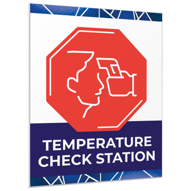 Foam Board Signs - Temperature Check Station - 22" x 28"