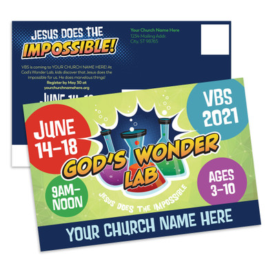 Custom VBS Postcards - God's Wonder Lab VBS - PCGWL001