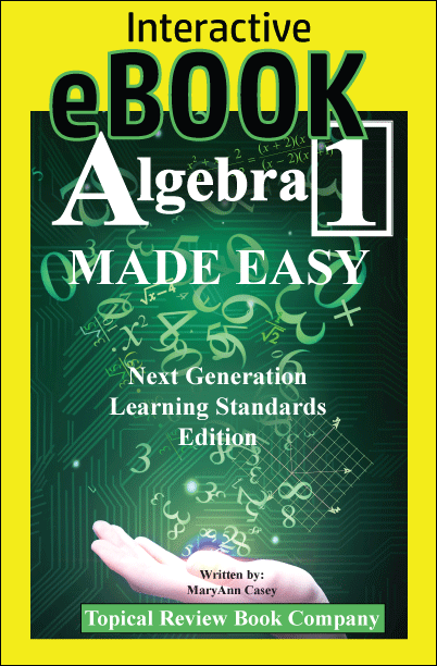 Agebra 1 Made Easy eBook Next Generation Learning Standards | Topical ...