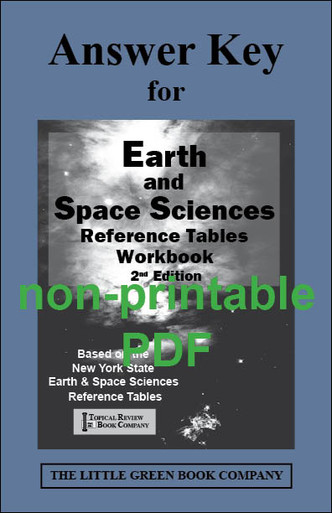Earth and Space Science Reference Tables Workbook - Answer Key