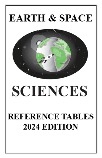 Earth & Space Sciences Reference Tables - 2024 Edition - non-printable ...