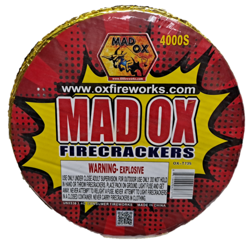 Mad Ox Firecrackers 4,000 Roll - USWHOLESALEFIREWORKS