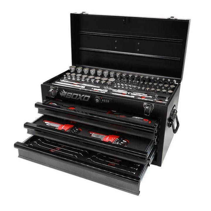 BOXO USA 133-Piece Metric 3-Drawer Hand Carry Tool Box - ECC20301 ...