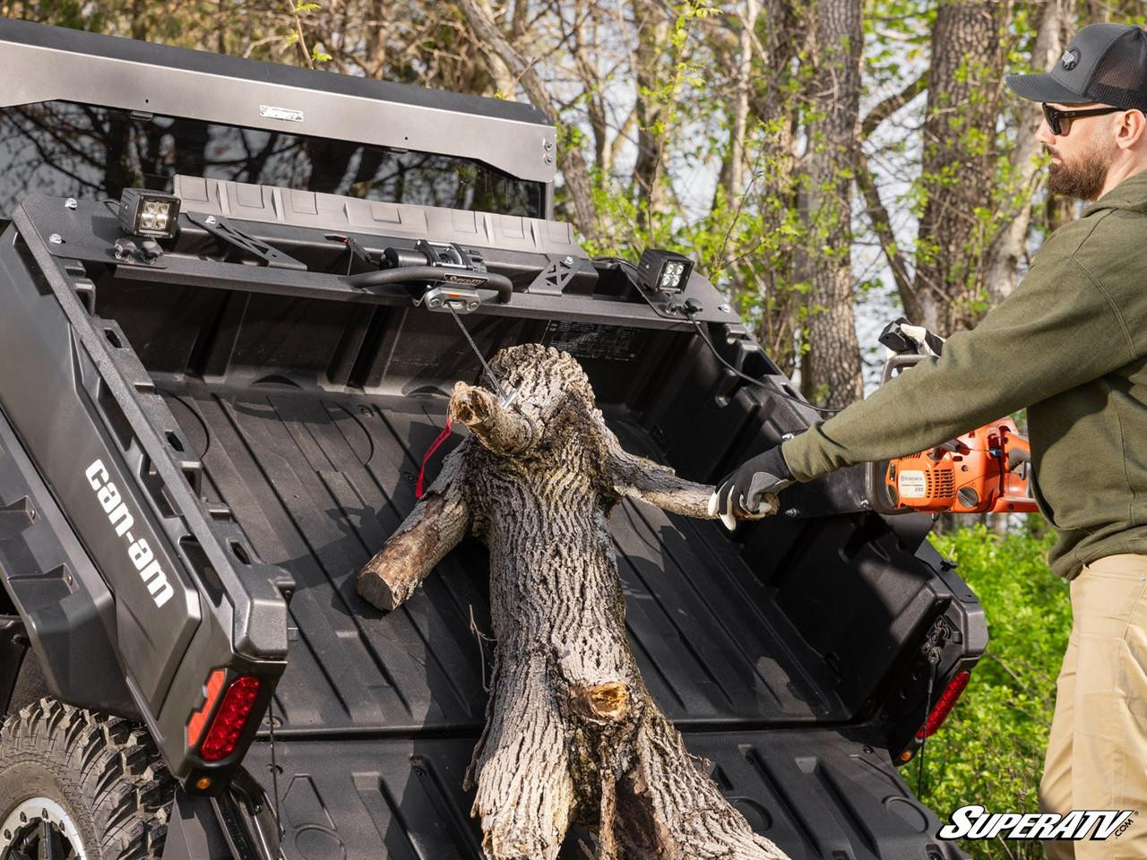 SuperATV Can-Am Defender Bed Winch - BWN-CA-DEF-00-MAIN