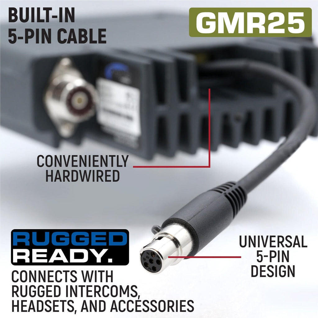 Rugged Radios GMR25 Waterproof GMRS Band Mobile Radio w/ Stealth ...