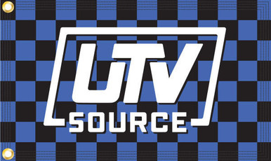 UTV Source Old School Black/Blue Checkerboard Whip Flag w/ White UTV ...