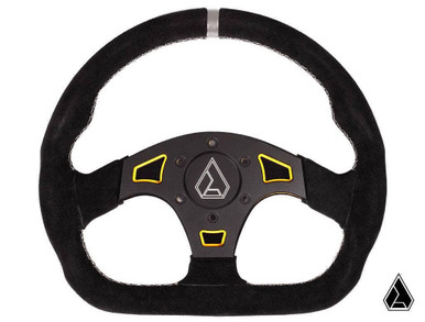 SuperATV Suede Ballistic "D" Utv Steering Wheel - SW-U-BALLDS-03-MAIN