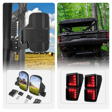 Kemimoto Polaris Ranger XP 1000 Adjustable Break Away Side Mirrors and ...