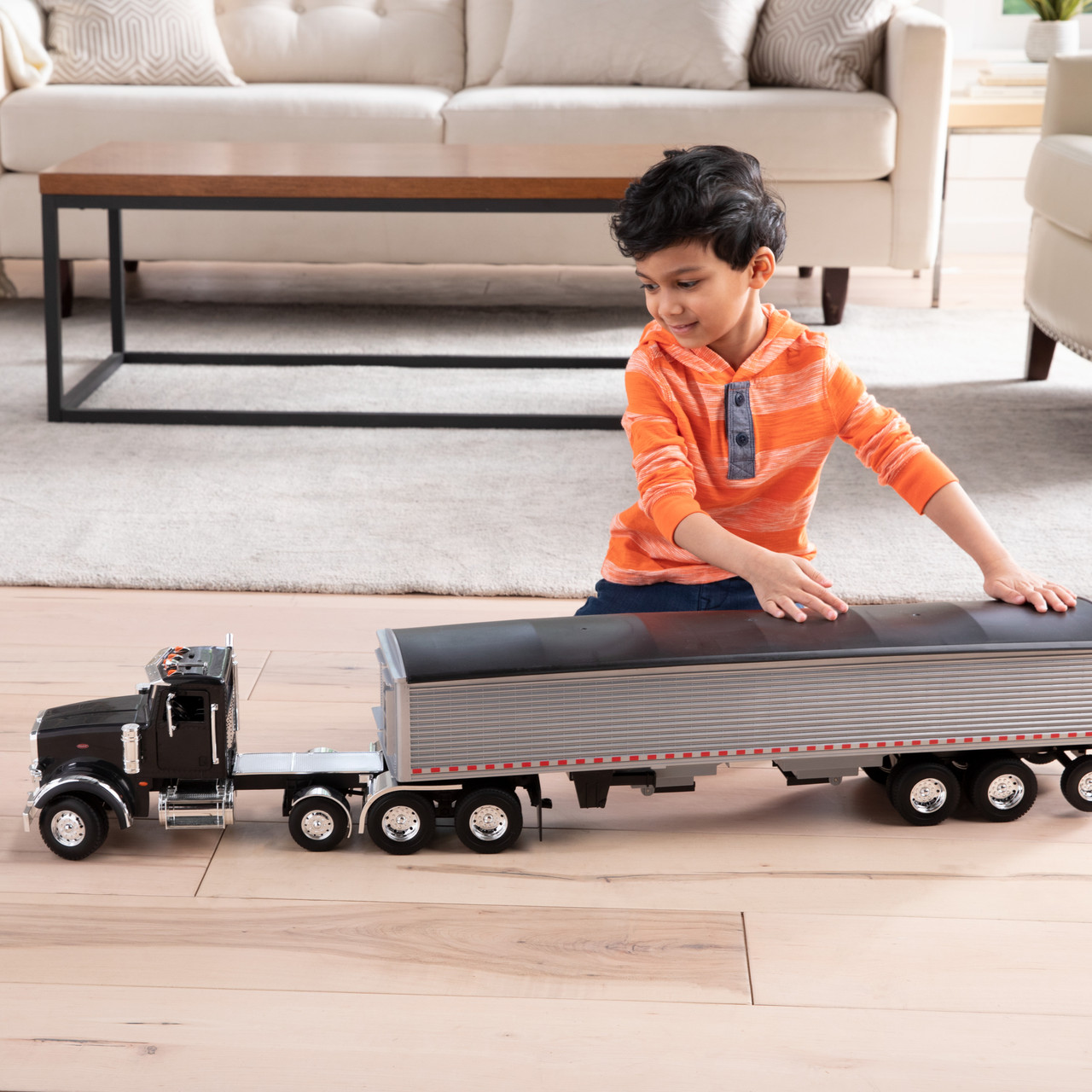 Big Farm Peterbilt 1:16 Scale Model 367 Semi Truck Toy with Grain ...