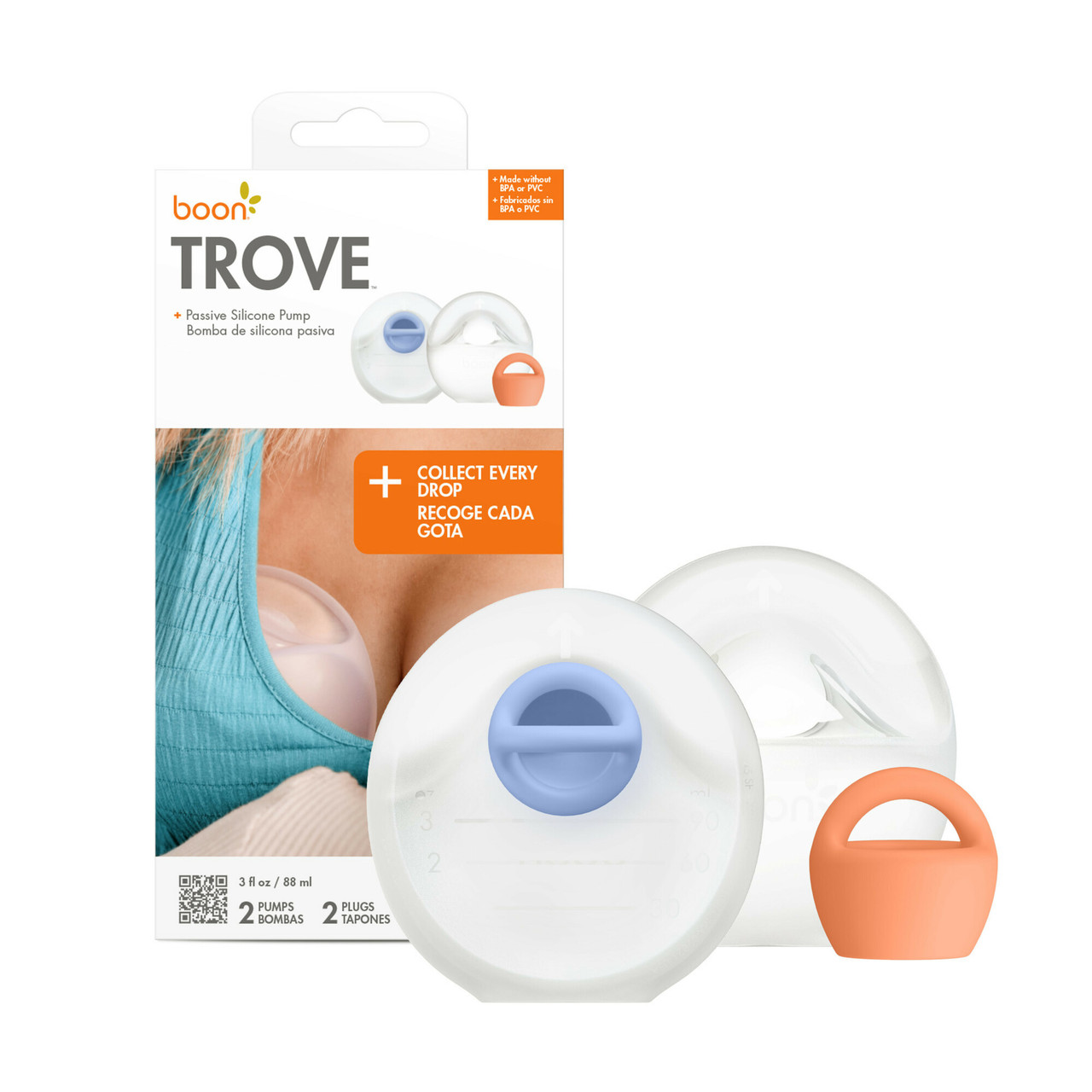 Boon TROVE™ Silicone Breast Pump - 2 Pump Pack with Plugs & Travel ...
