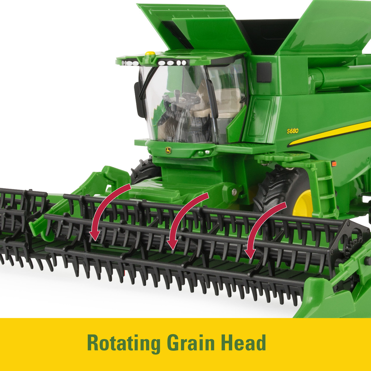 John Deere 1:32 Scale Farm Toy Harvesting Set with Tractor, Grain Cart ...