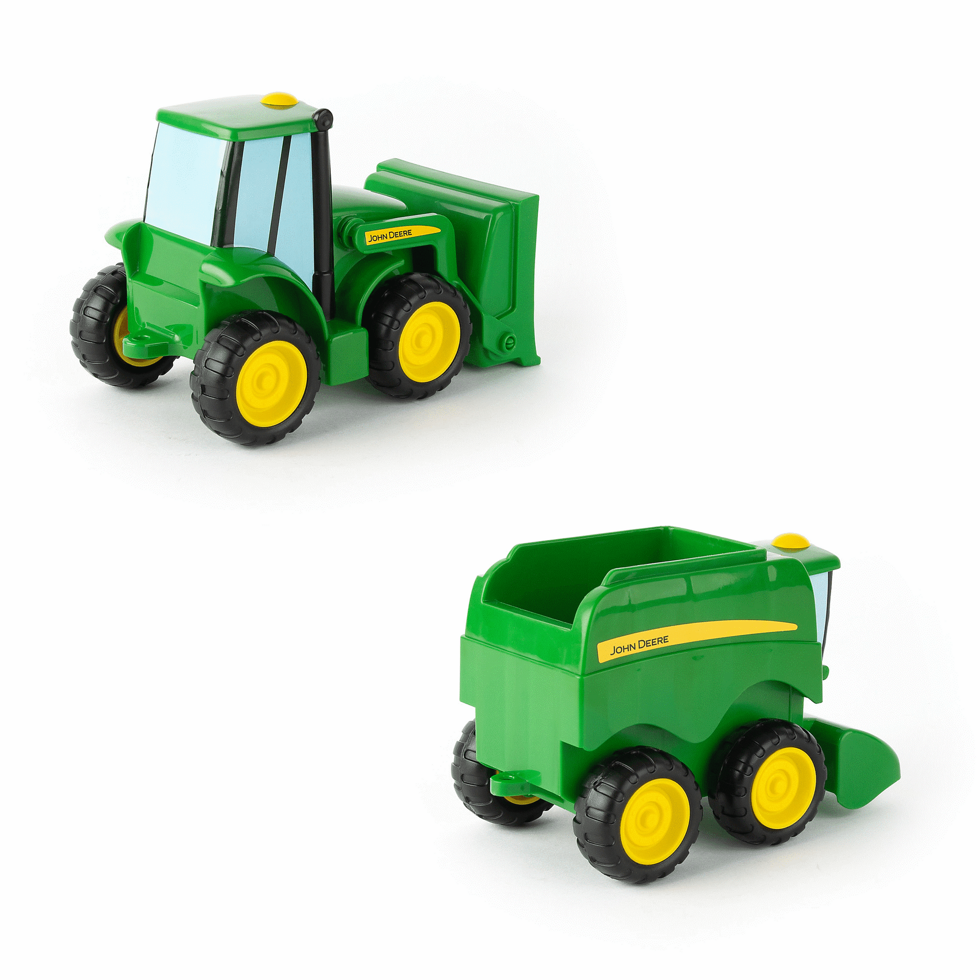 John Deere 1:32 Scale Farm Toy Harvesting Set with Tractor, Grain Cart ...