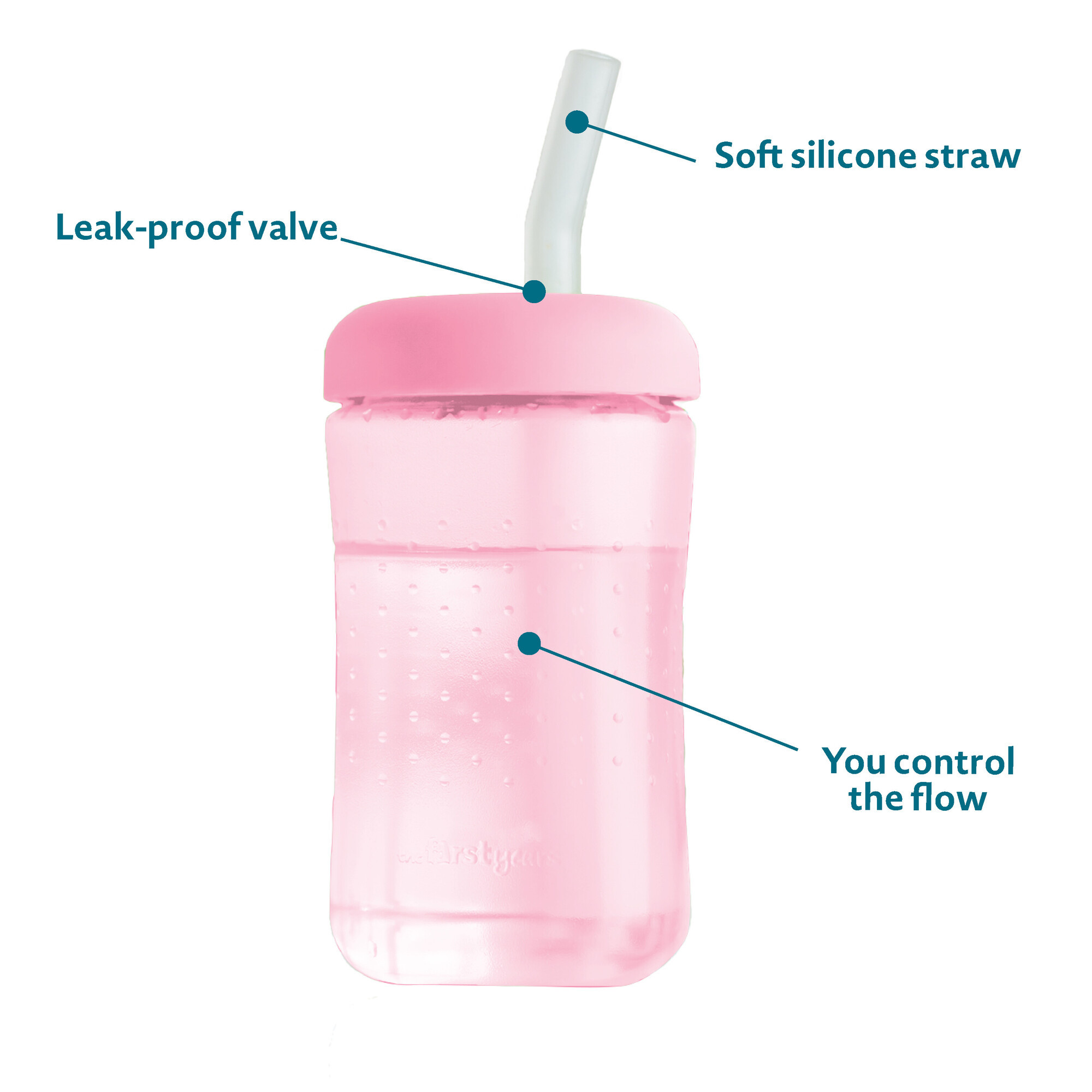 The First Years Squeeze & Sip Straw Trainer Cup, 7 Oz 2-pack