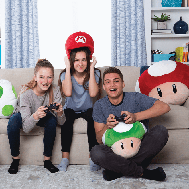 Club Mocchi- Mocchi- Super Mario™ 1-Up Mushroom Mega Plush Toy, 15 inch ...