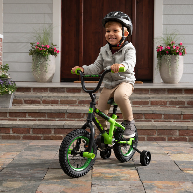 John Deere Mean Green Kid's Bicycle with Removable Training Wheels ...
