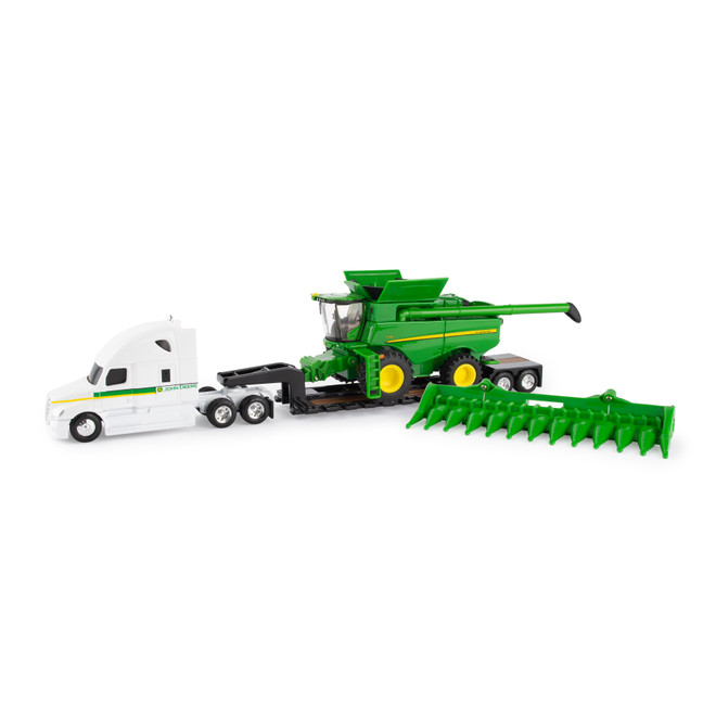 John Deere 1:64 Scale S80 Combine with Semi and Lowboy Trailer - Toy ...