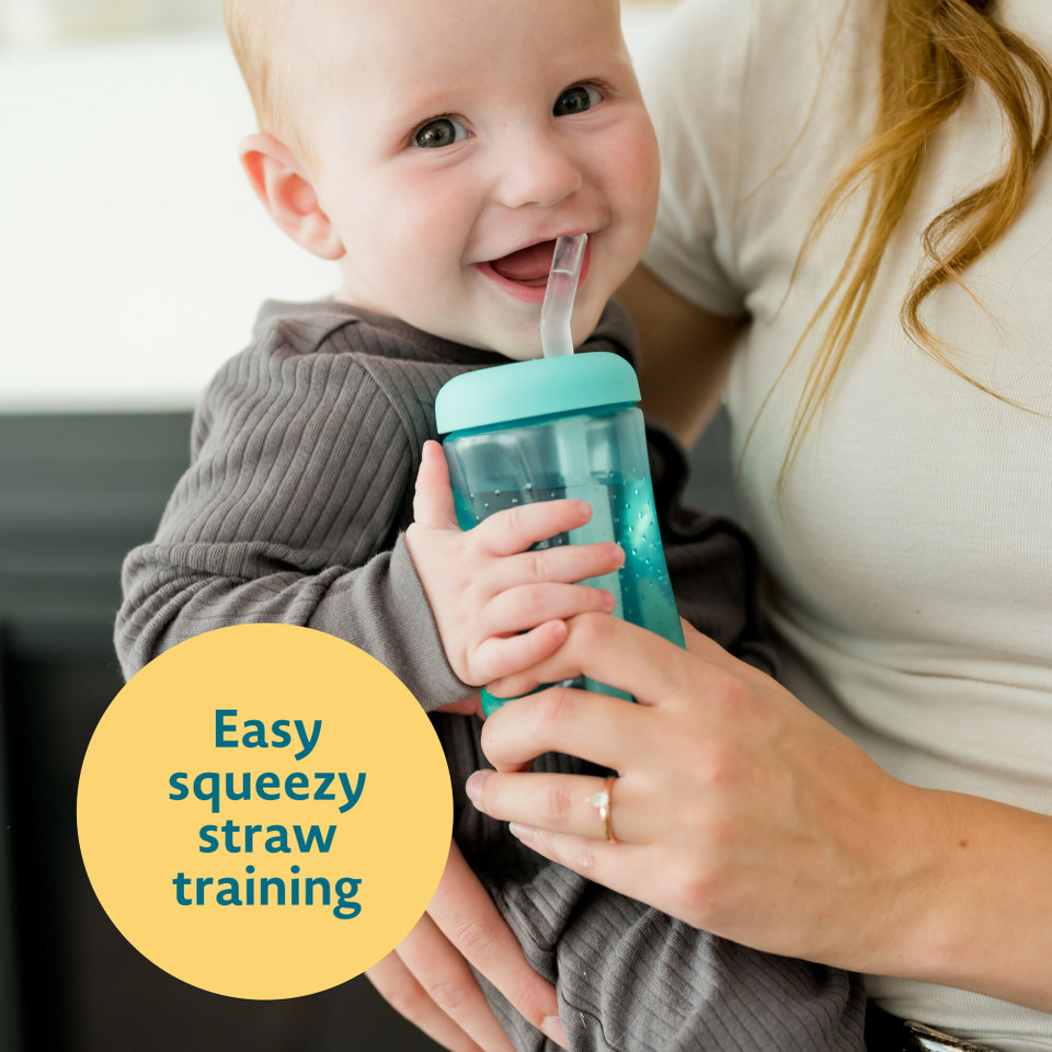 The First Years Squeeze & Sip Straw Trainer Cup, 7 Oz 2-pack