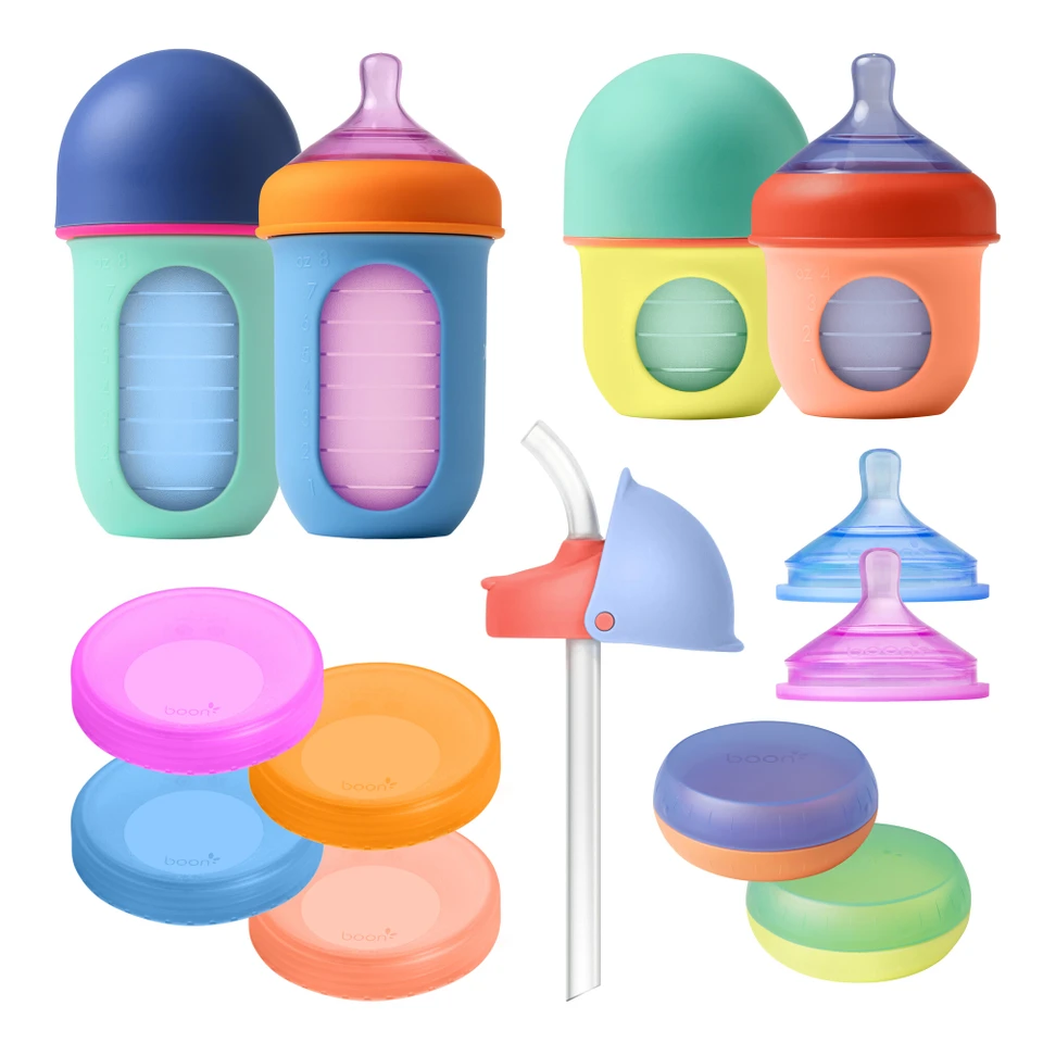 Boon NURSH® CURVE™ Platinum Food-Safe Silicone Bottle Nipples – 3 Pack