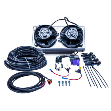 ATS Diesel Trans Cooler Kit 1/2" Lines with Dual Fans