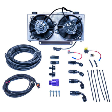 ATS Diesel Trans Cooler Kit 3/8" Lines with Dual Fans
