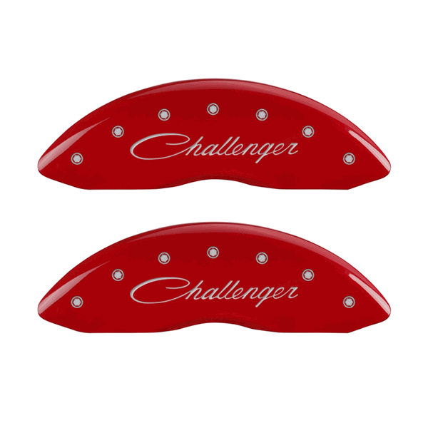 MGP Caliper Covers Cursive Challenger & RT Logo Red Finish Silver ...