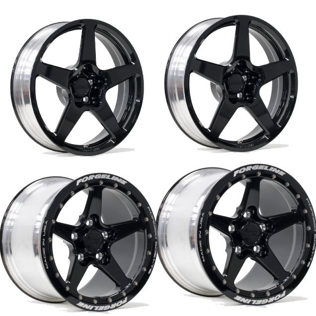Forgeline CF1R 18x5 Front 15x10 Rear Beadlock Wheel Combo (2005-2014 ...