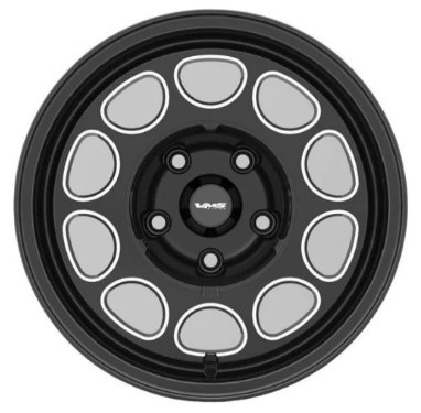 VMS Wheels Phone Dial 15X10 5X114.3 20 ET 73.1 CB Black Milling Finish ...